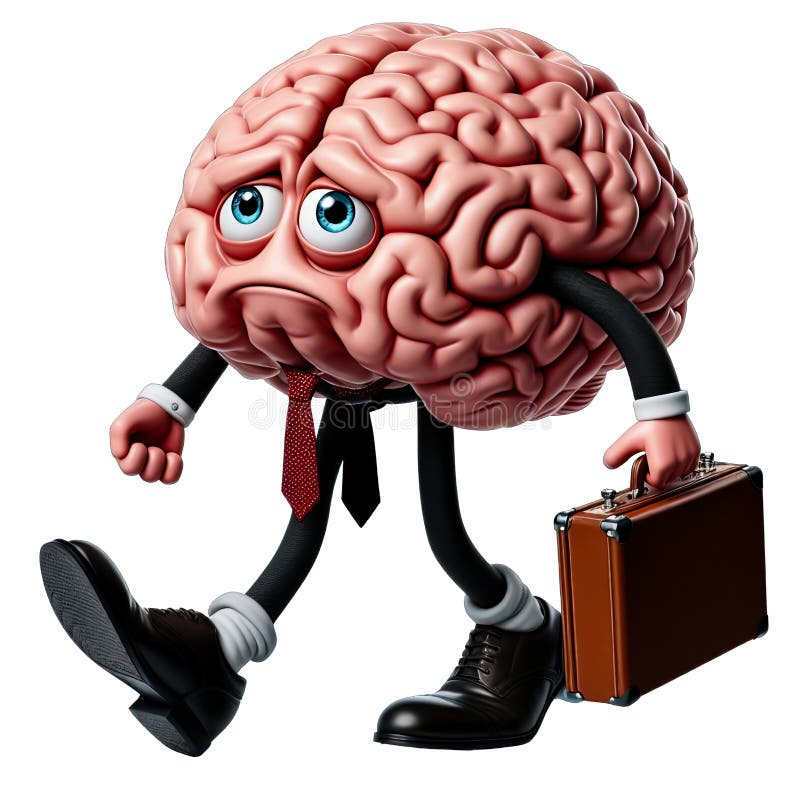 Metaphor for the Brain Drain. an Elegant Brain with a Suitcase, Ready ...