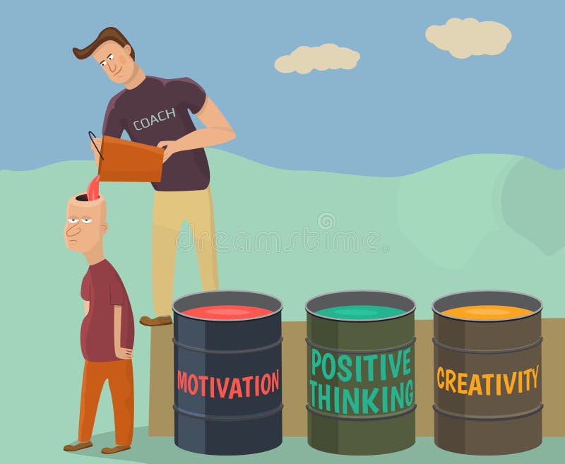 Metaphor about coaching. stock vector. Illustration of coaching - 70147246