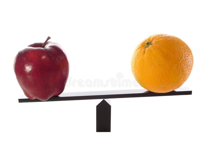 Metaphor Compare Apples To Oranges Light (others) Stock Photo - Image ...