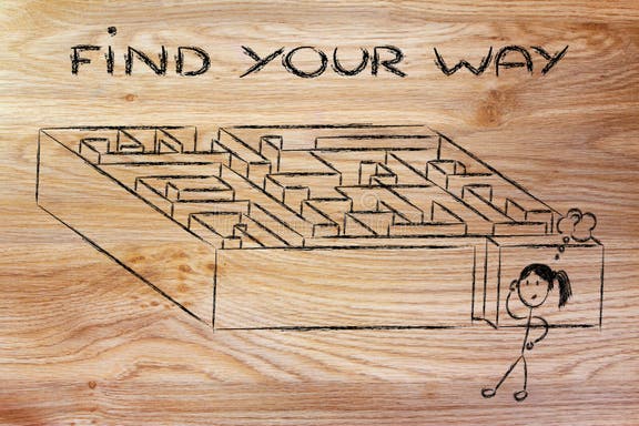 Metaphor Maze Design: Find Your Way Stock Illustration - Illustration ...