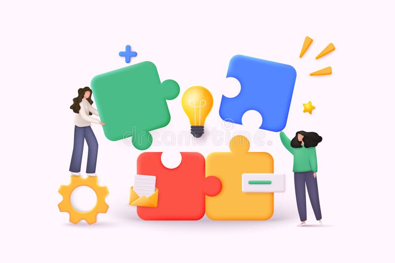 Metaphor of Partnership.Business Concept. Workflow, Colleagues Working ...