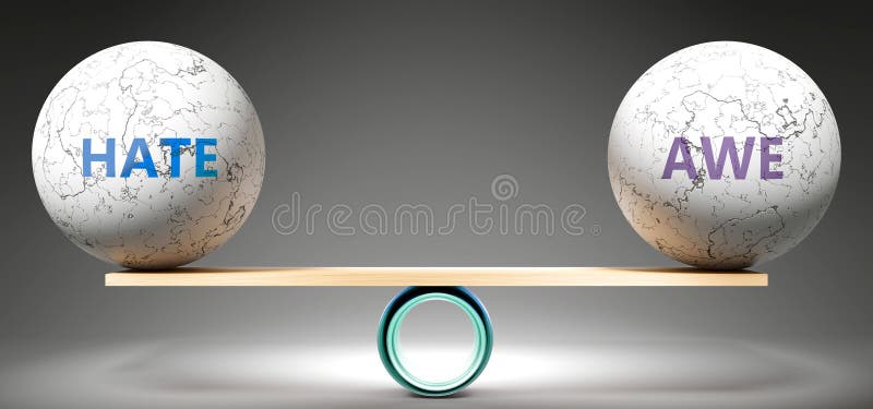 Hate and awe in balance stock illustration. Illustration of crime ...