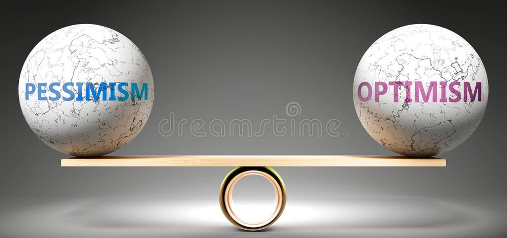 Pessimism and Optimism in Balance Stock Illustration - Illustration of ...