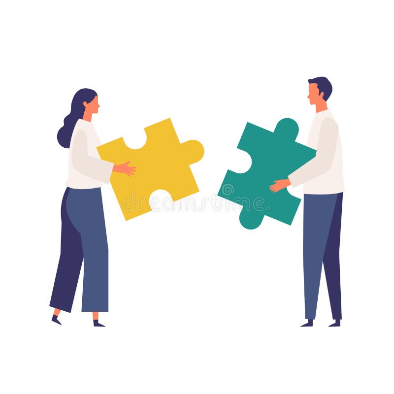 Metaphor of Teamwork, Cooperation, Partnership. Flat Design Vector ...