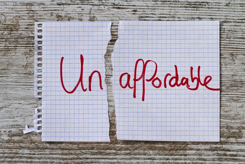Unaffordable word stock image. Image of affordable, financial - 36804055