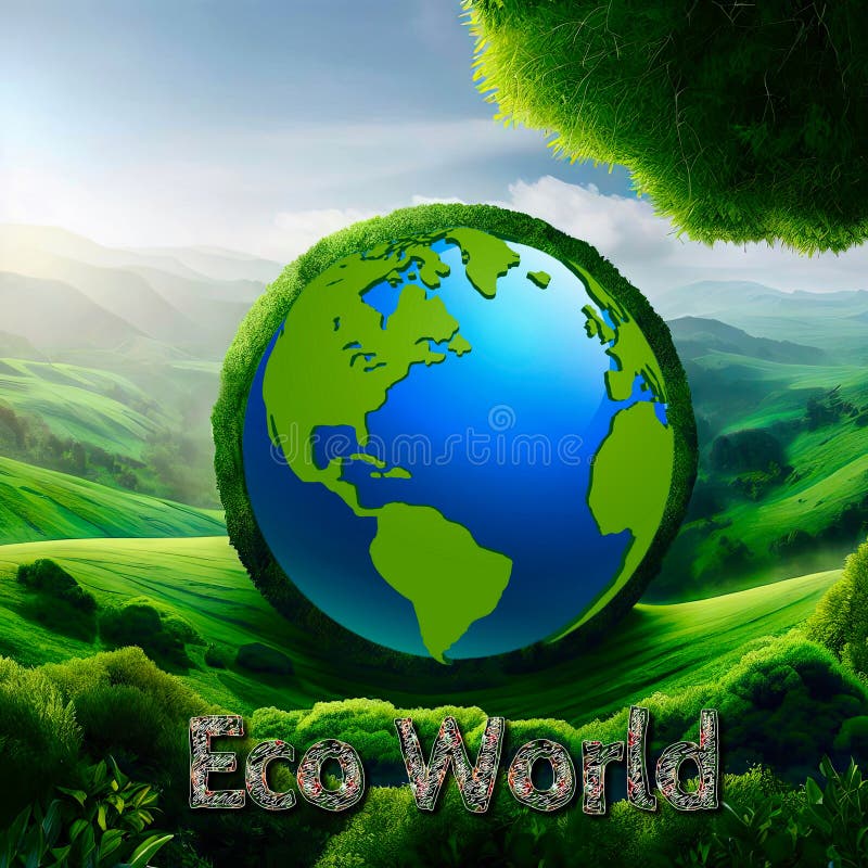A Metaphorical Ecological Themed Image - Green World Concept, Saving ...
