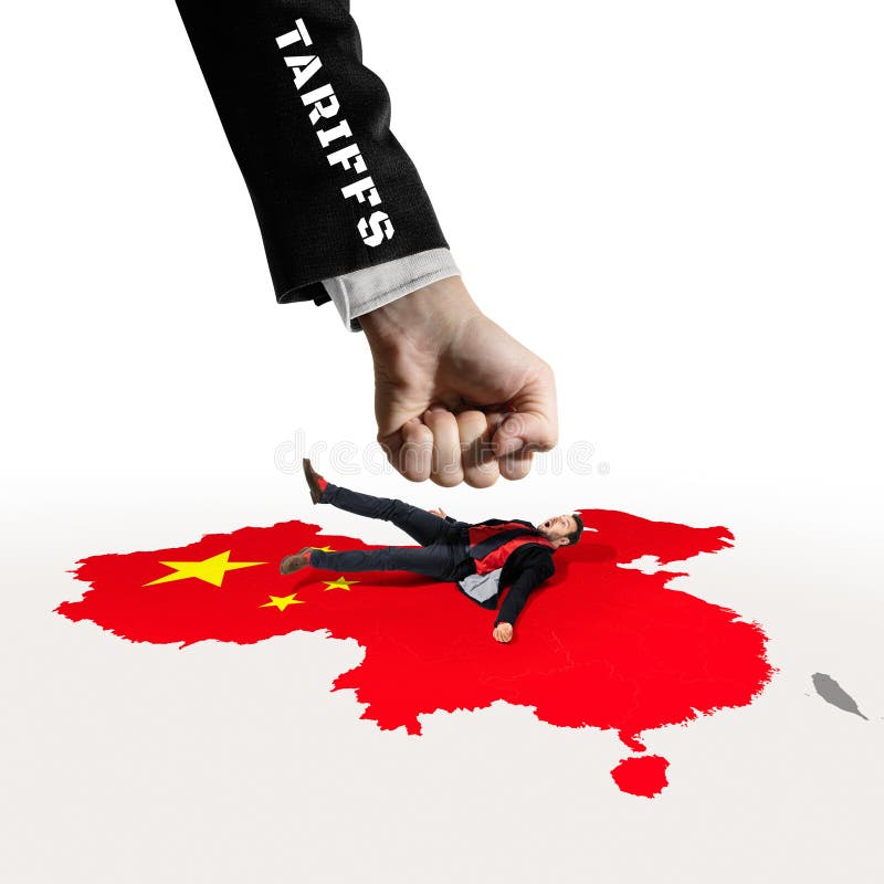 The Concept of a Tariff War. Stock Image - Image of punch, finance ...