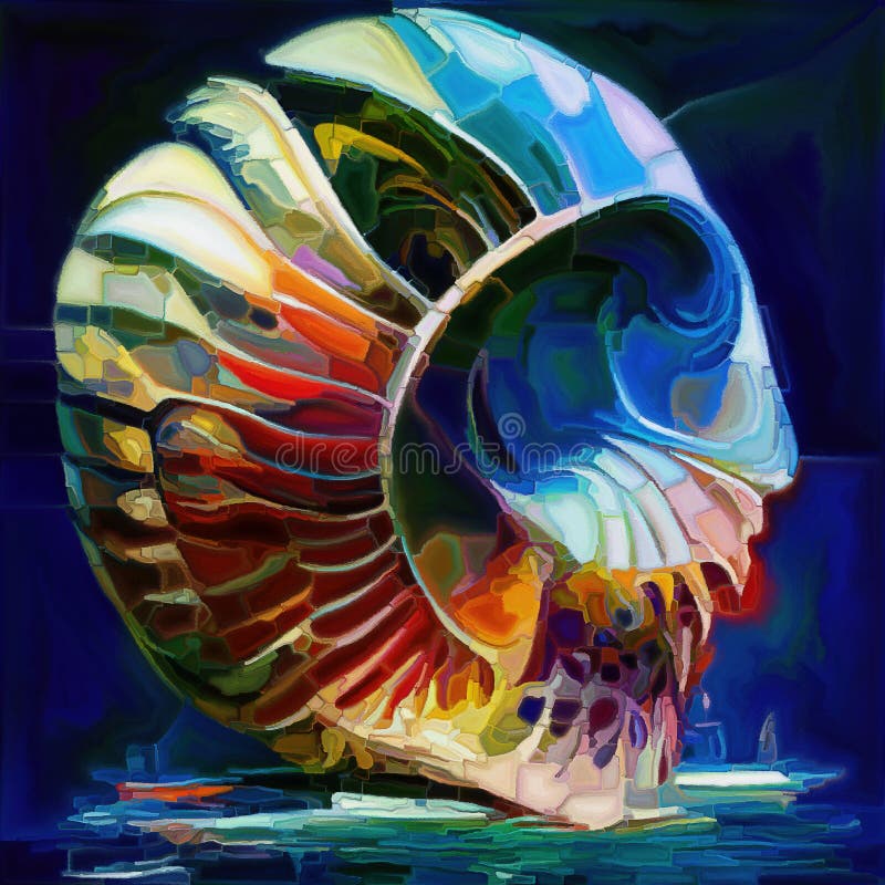 Metaphorical Nautilus stock illustration. Illustration of print - 255153979