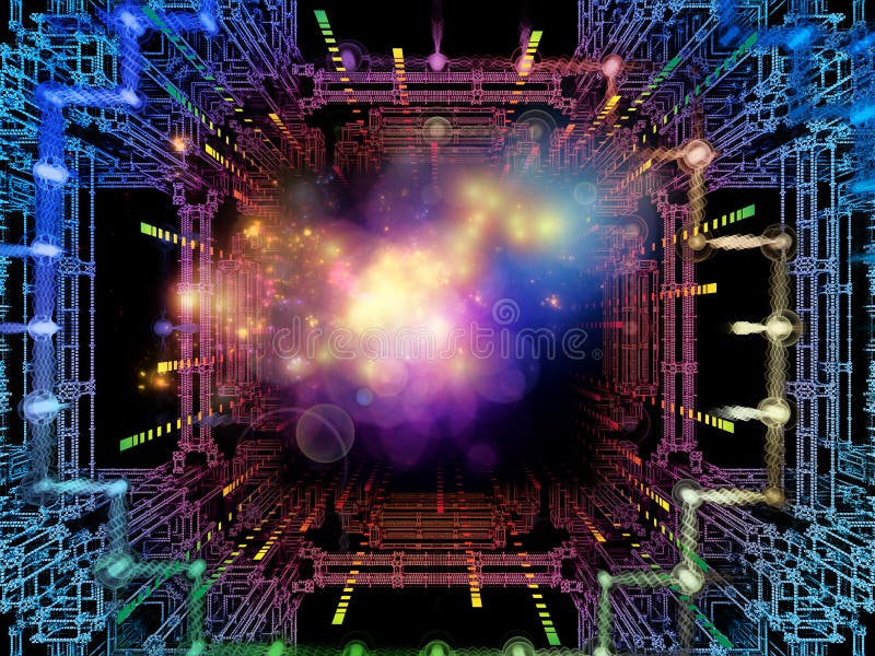 Metaphorical Quantum Space stock illustration. Illustration of ...