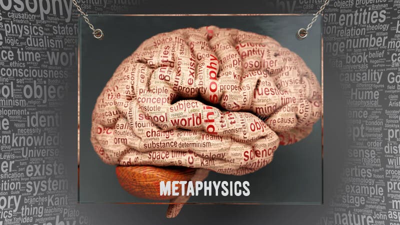 Metaphysics in human brain stock illustration. Illustration of render ...