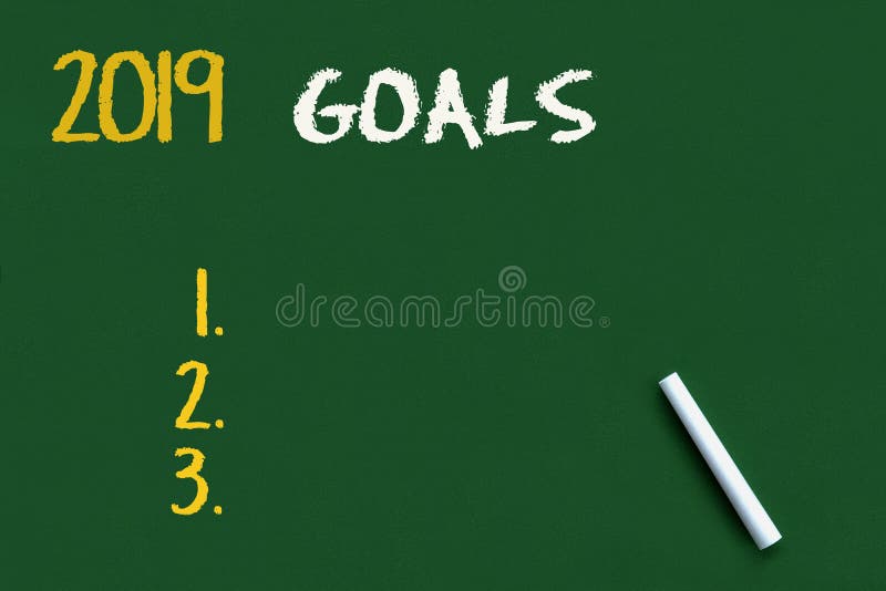 Metas en la pizarra imagen de archivo. Imagen de anuncio - 133670013