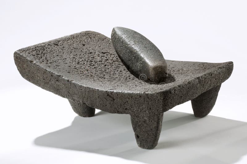 Metate, Mexican Stone Utensil Stock Photo - Image of grinding, metate ...