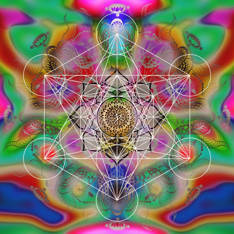 Merkaba - Metatrons cube stock illustration. Illustration of life ...
