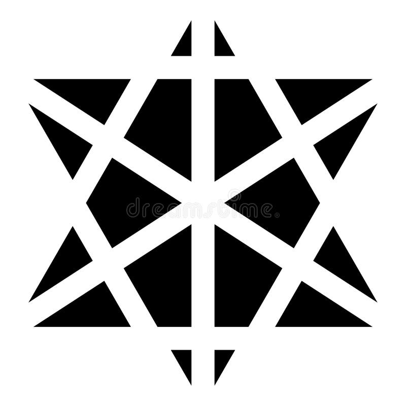Metatron Cube Sacred Geometry Icon Black Color Vector Illustration ...