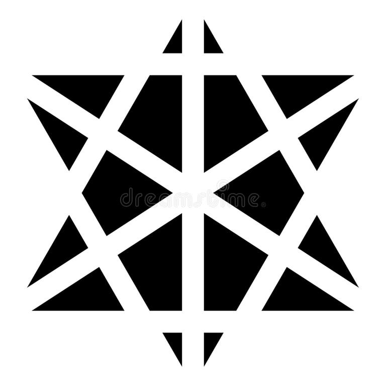 Metatron Cube Sacred Geometry Icon Black Color Vector Illustration ...