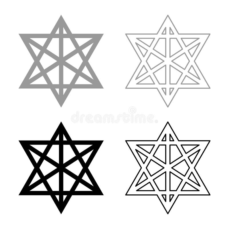 Metatron Cube Sacred Geometry Set Icon Grey Black Color Vector ...