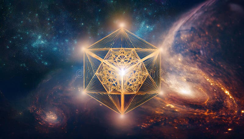 Metatron S Cube in the Cosmos, Metaphysical Spiritual Symbol Stock ...