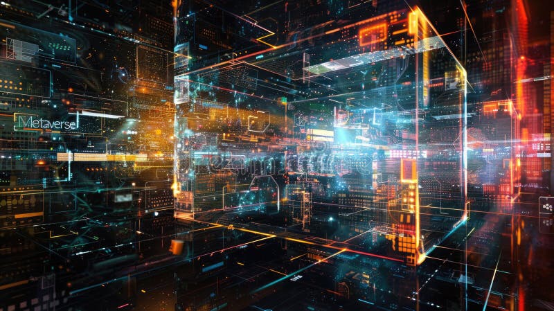 Metaverse Abstract Background, Dark Pattern of Futuristic Virtual ...