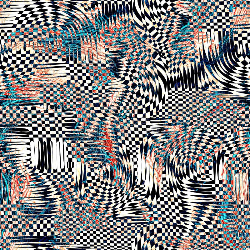 Metaverse Abstract Seamless Pattern in Monochrome Tones Stock Photo ...