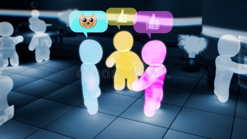 Simulation or Metaverse Mockup with Avatars Conversationing with Each ...