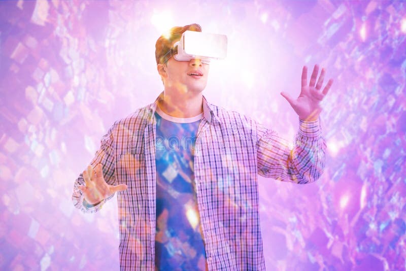 Metaverse Concept with Man and Virtual Reality Glasses Stock Image ...