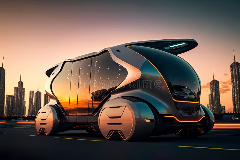 Metaverse Concepts Transport in Metaverse City. Generative AI Stock ...