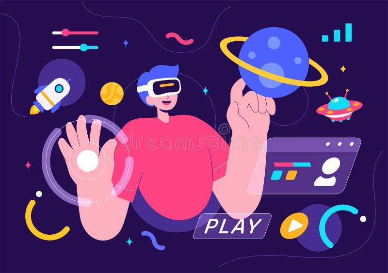 Metaverse Digital Virtual Reality Technology Vector Illustration ...