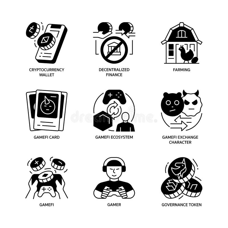 Metaverse Icons Set stock vector. Illustration of vector - 249996343