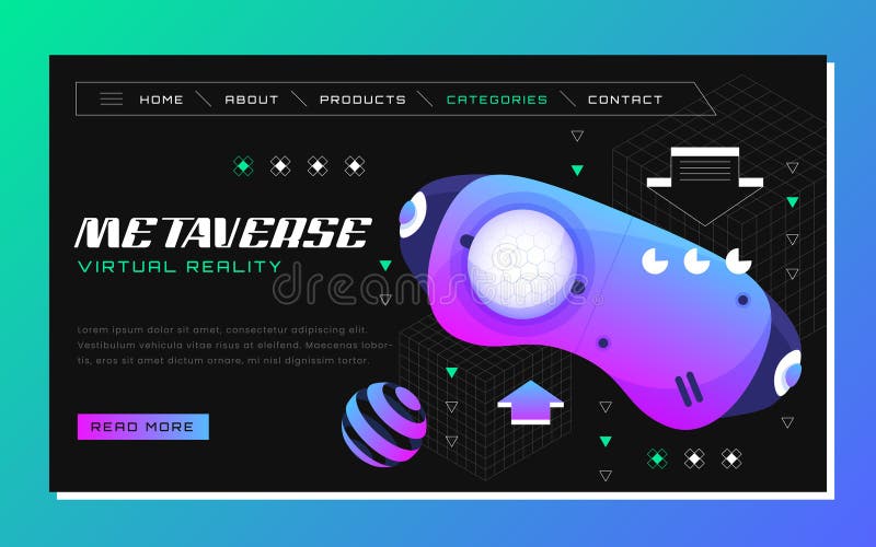 Metaverse Technology with Vr Glasses and Simple Objects Landing Page ...
