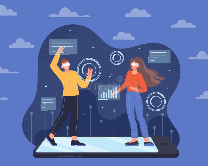 Metaverse mobile concept stock illustration. Illustration of future - 260840133