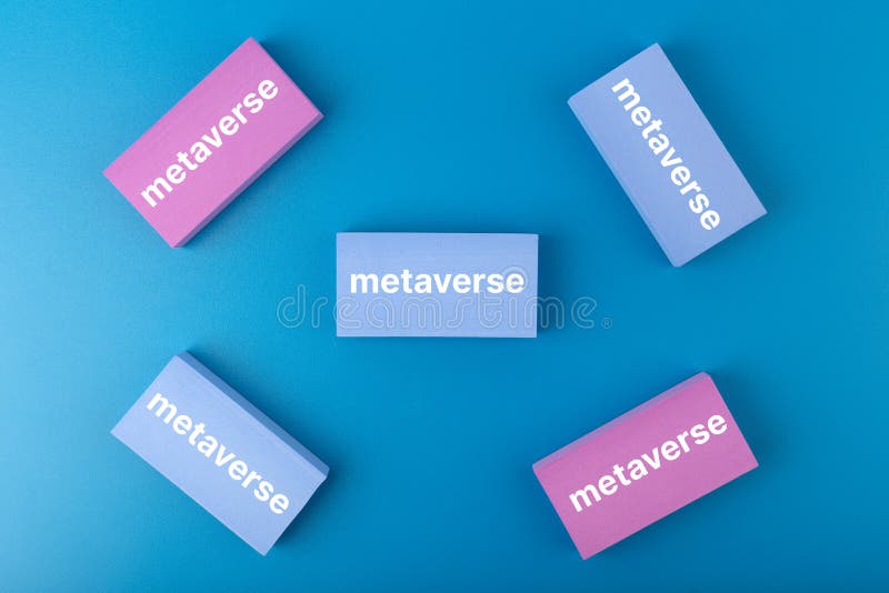 Metaverse Modern Minimal Concept in Monochromatic Blue Color Stock ...