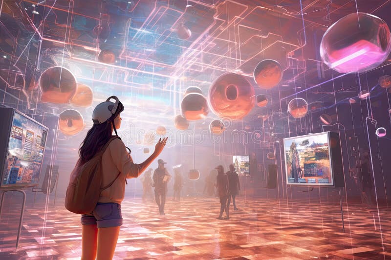 Metaverse Technology Concept VR Virtual Reality Metaverse Visualization ...