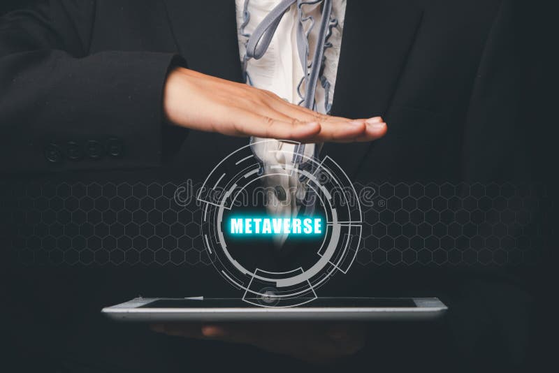 Metaverse Technology Concepts, Person Hand Holding Metaverse Virtual ...