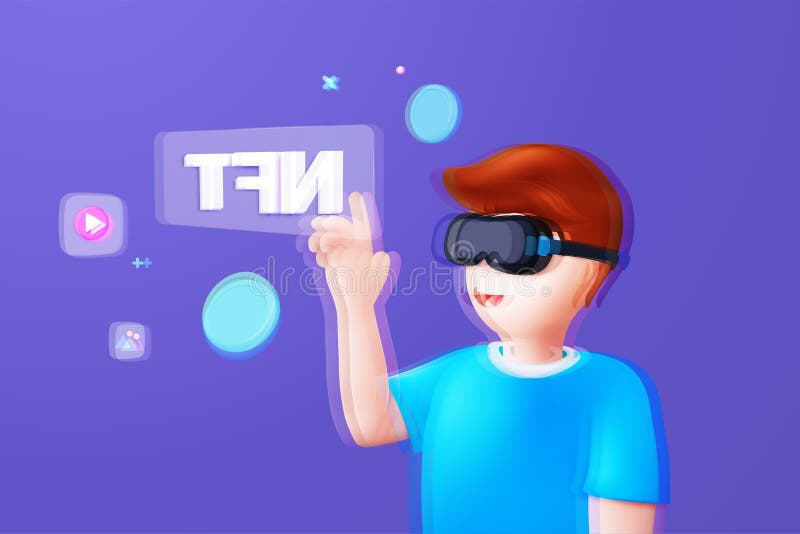 Metaverse Technology Future 3d Concept. VR Virtual Reality Headset with ...