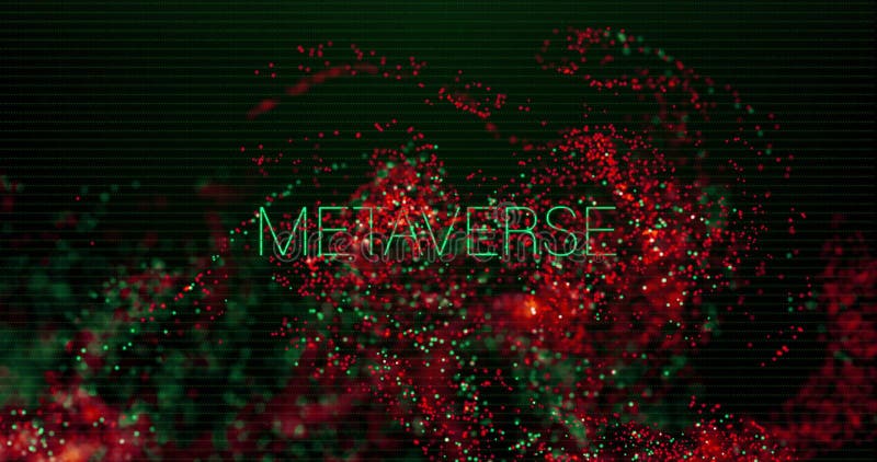 Metaverse Text Over Abstract Red and Green Particles Image Stock Image ...