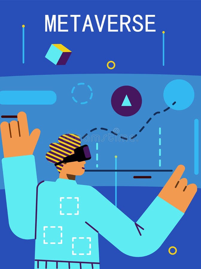 Metaverse Virtual-reality Space Technology Poster Flat Vector ...