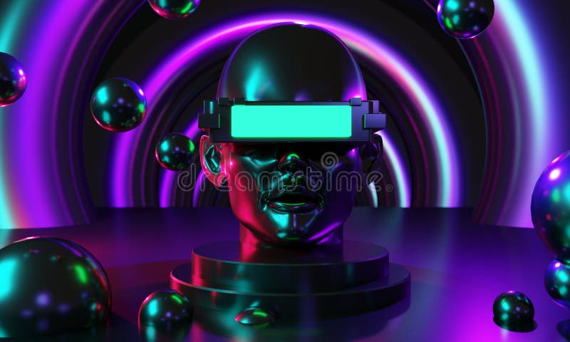 Metaverse Vr World Simulation Gaming Cyberpunk Style, Digital Robot Ai ...