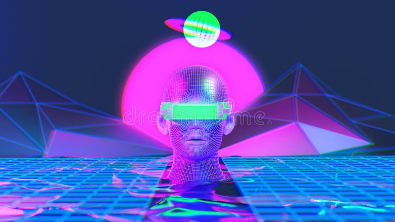 Metaverse Vr World Simulation Gaming Cyberpunk Style, Digital Robot Ai ...