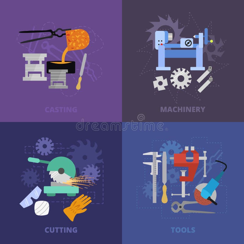 Metaworking icons set. stock vector. Illustration of grinder - 76614674