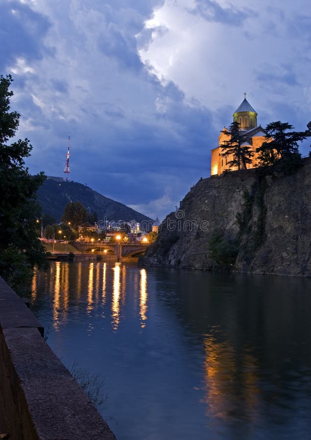 Metekhi and river stock image. Image of church, television - 2885983