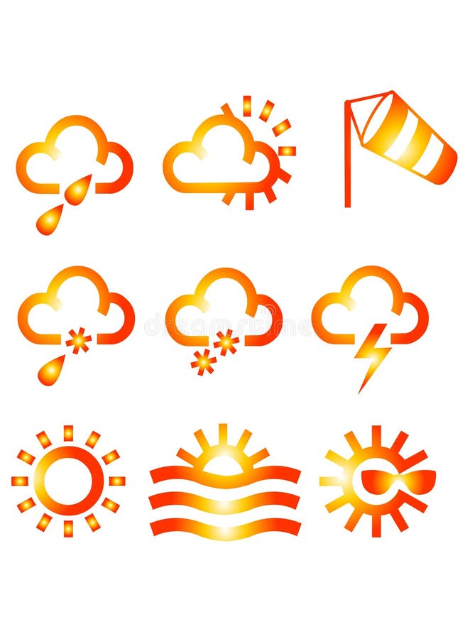 Meteo Icons stock illustration. Illustration of storm, sunny - 623517