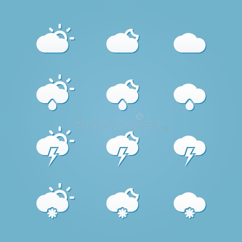 Meteo Icons Weather Cloud Button Logo Stock Vector - Illustration of ...