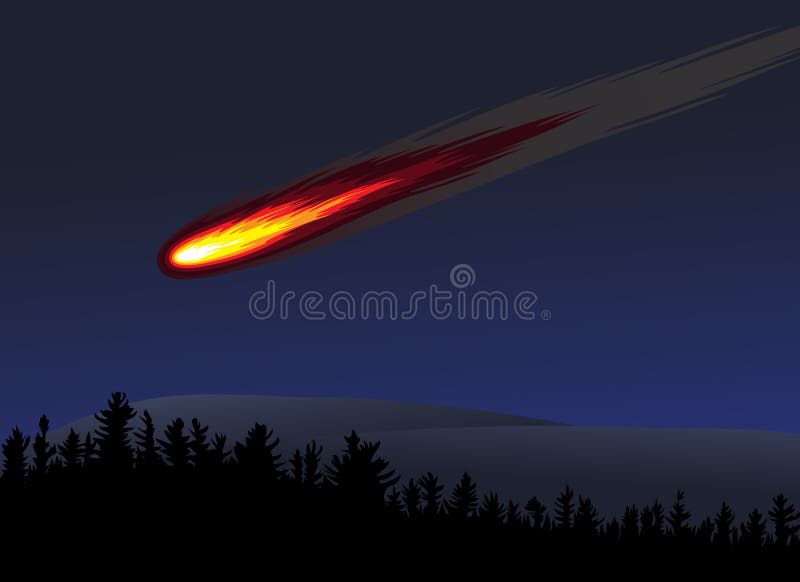 Meteoor of vuurbol vector illustratie. Illustration of gevaar - 15626846