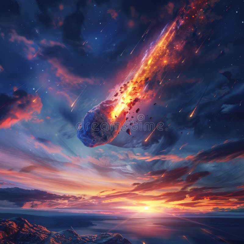 Meteor Falling, Comet Armageddon, Devastating Meteorite, Cosmic ...