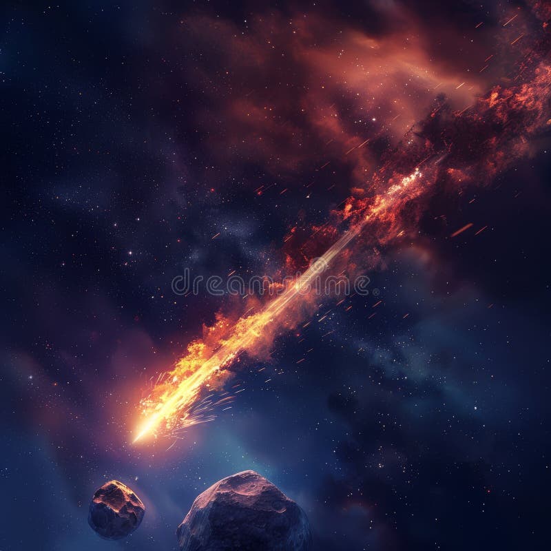 Meteor Falling, Comet Armageddon, Devastating Meteorite, Cosmic ...