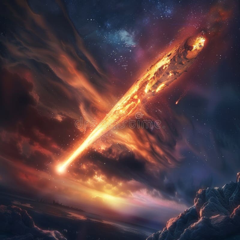 Meteor Falling, Comet Armageddon, Devastating Meteorite, Cosmic ...