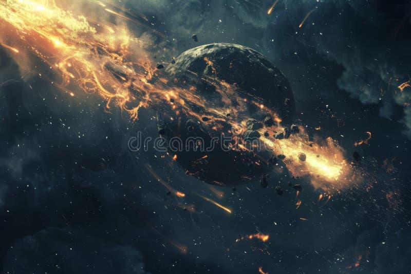 Meteor Falling, Comet Armageddon, Devastating Meteorite, Cosmic ...