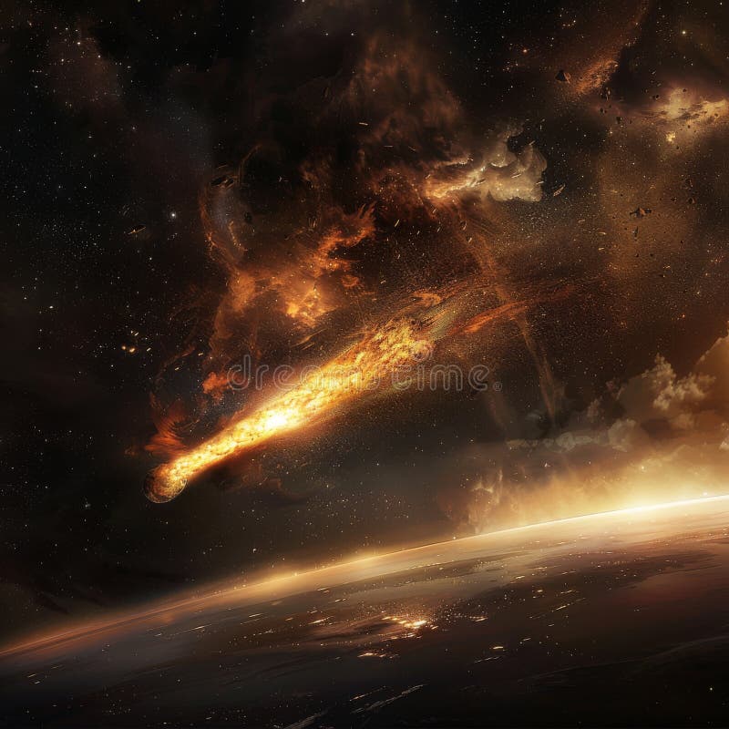 Meteor Falling, Comet Armageddon, Devastating Meteorite, Cosmic ...