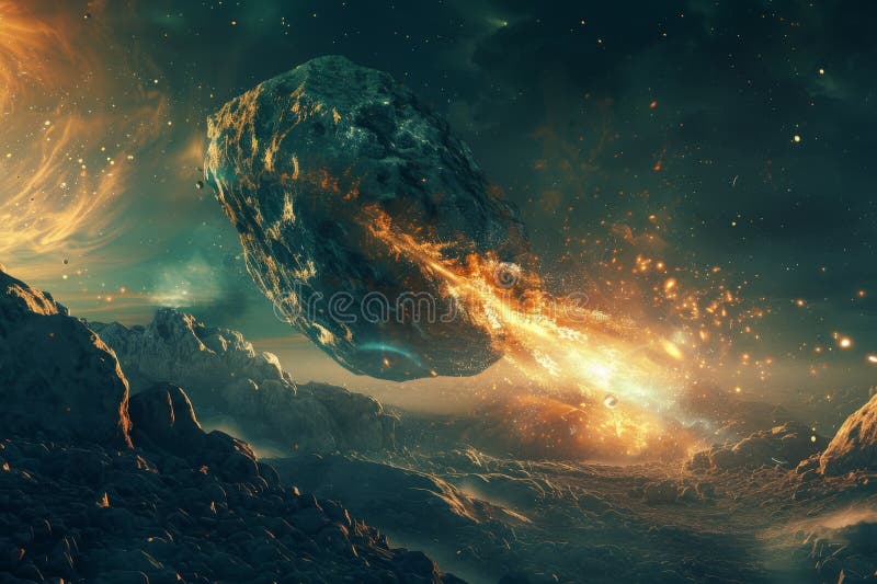 Meteor Falling, Comet Armageddon, Devastating Meteorite, Cosmic ...