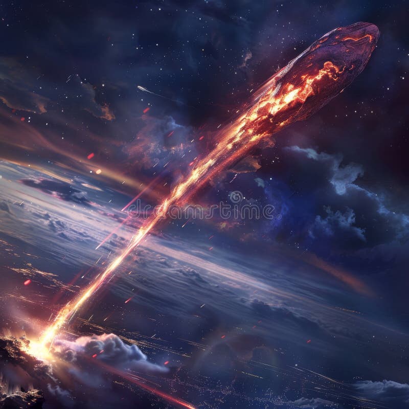 Meteor Falling, Comet Armageddon, Devastating Meteorite, Cosmic ...